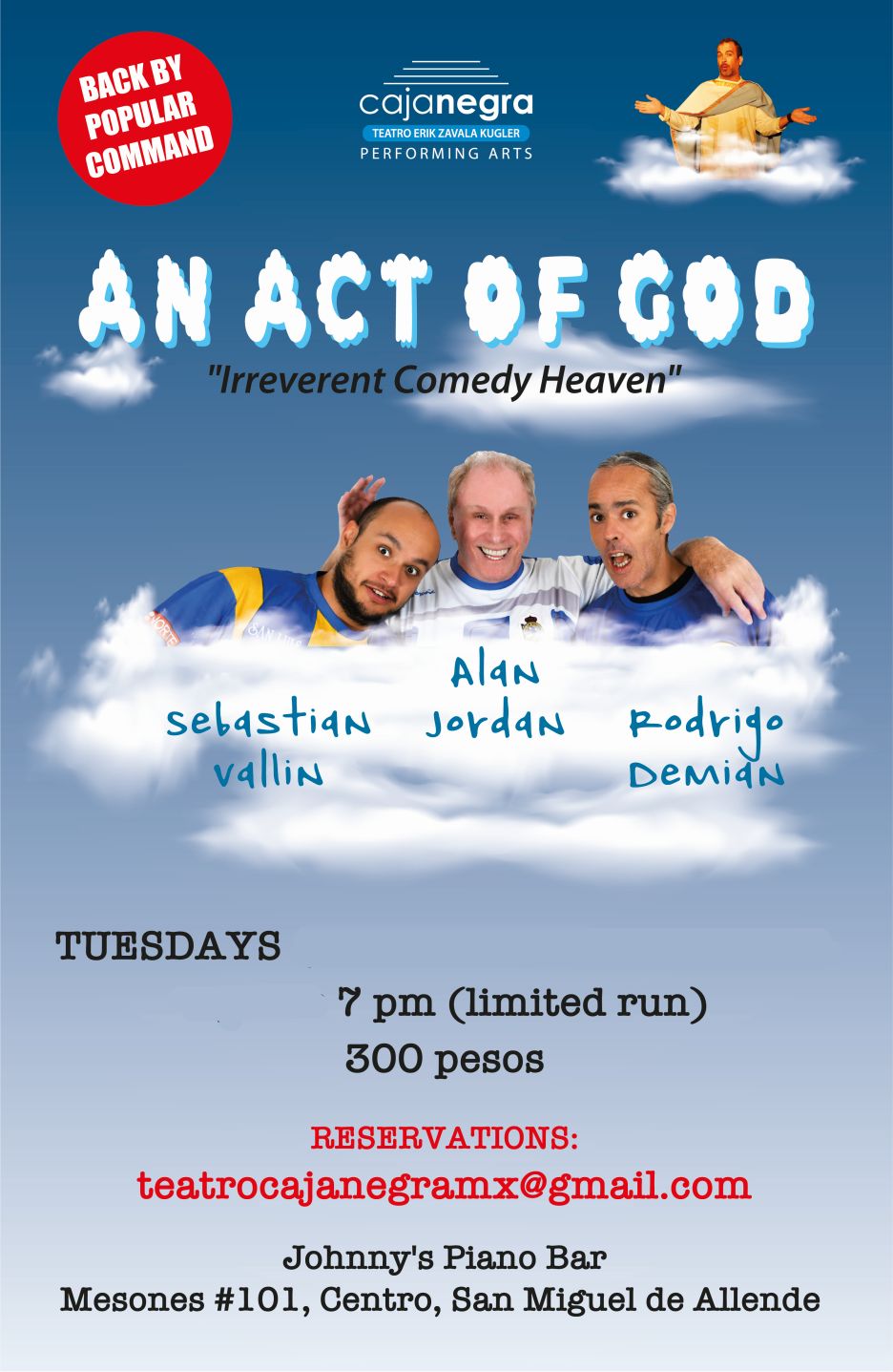 Theater: “Act of God” [] Johnny’s Piano Bar - Discover San Miguel de ...